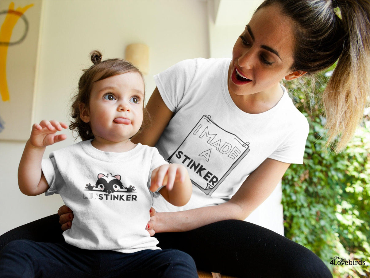 I Made A Stinker and Little Stinker Matching Dad and Son Shirts, Mom a ...