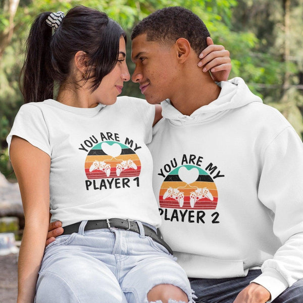 Player 1 and 2 Matching Outfits, Gaming Lovers Set, Geeky Couples Gift ...